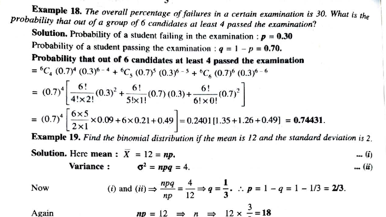 Problems in Binomial Distribution: Examples & Solutions - Studocu