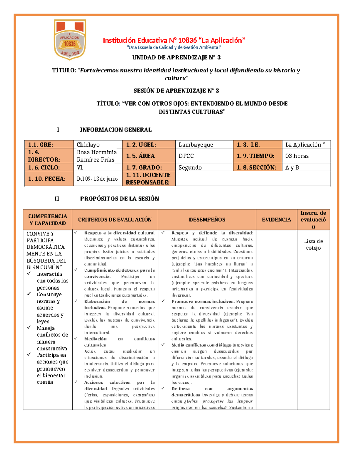 Sesión de Aprendizaje DPCC: Nuestra Identidad Cultural y Diversidad - Studocu