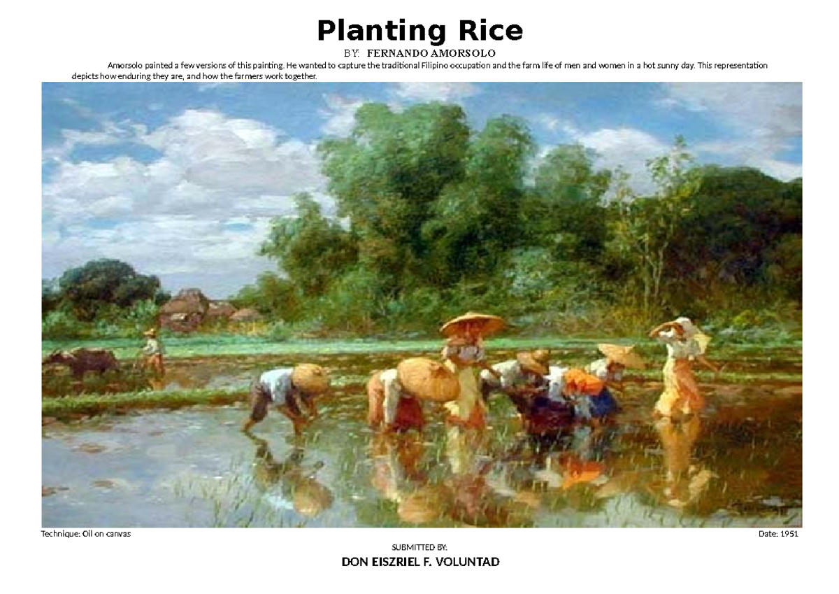 Planting rice - A take-home activity of identifying the art style used ...