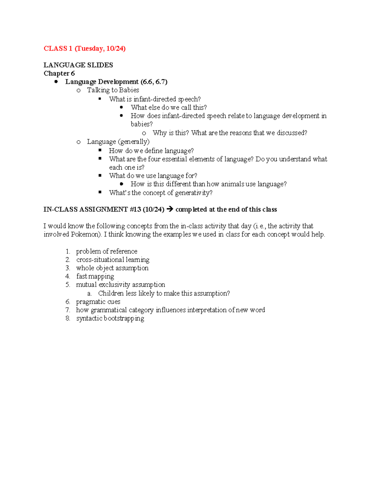 PSY335 Fall2023 Final Exam Study Guide: Language & Brain Development ...