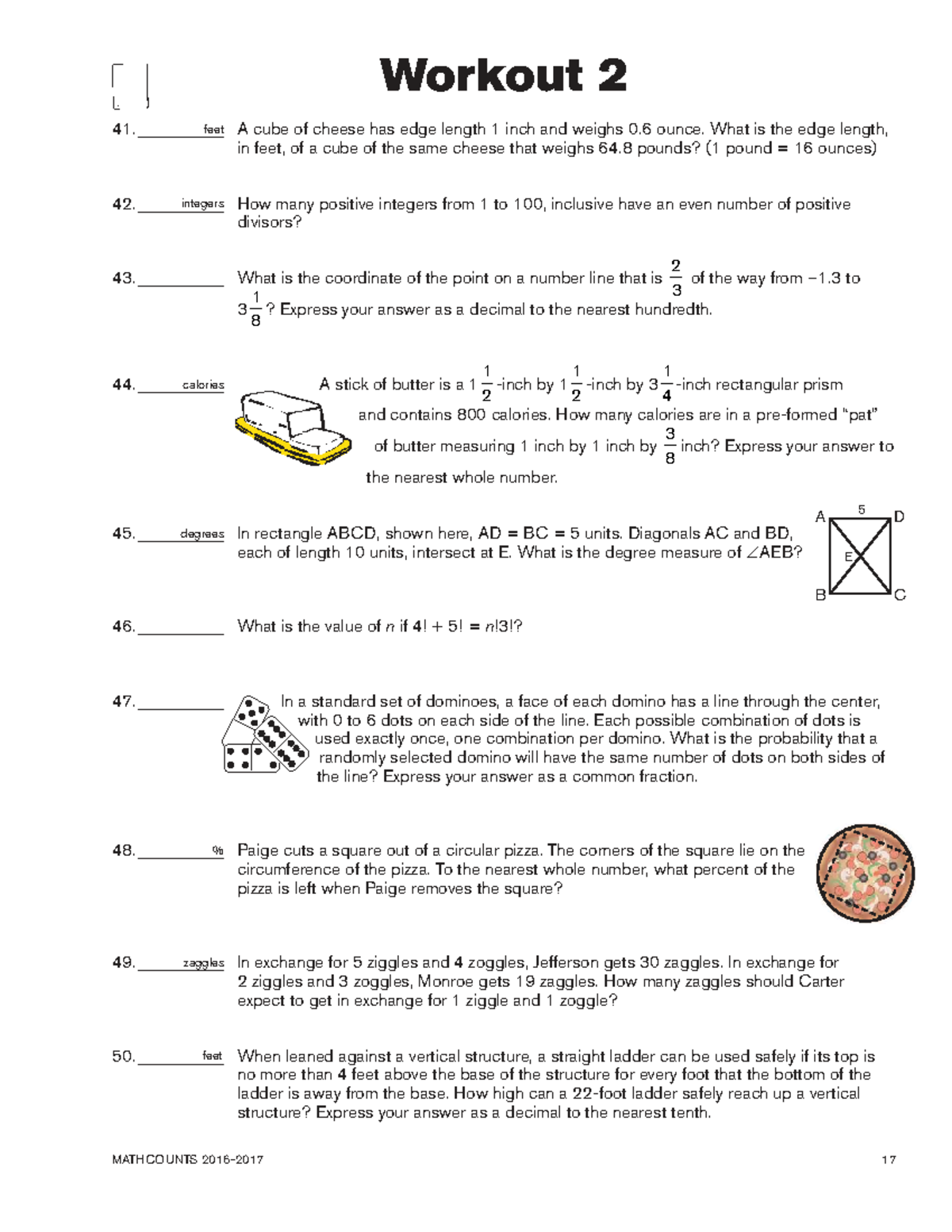 MATHCOUNTS 17: Weiyi Hu - Workout 2 & Warm-up 4 Solutions - Studocu