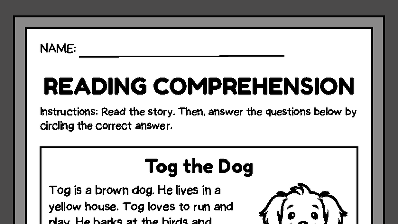 Reading Comprehension Worksheet: Tog the Dog & Kit the Cat - Studocu