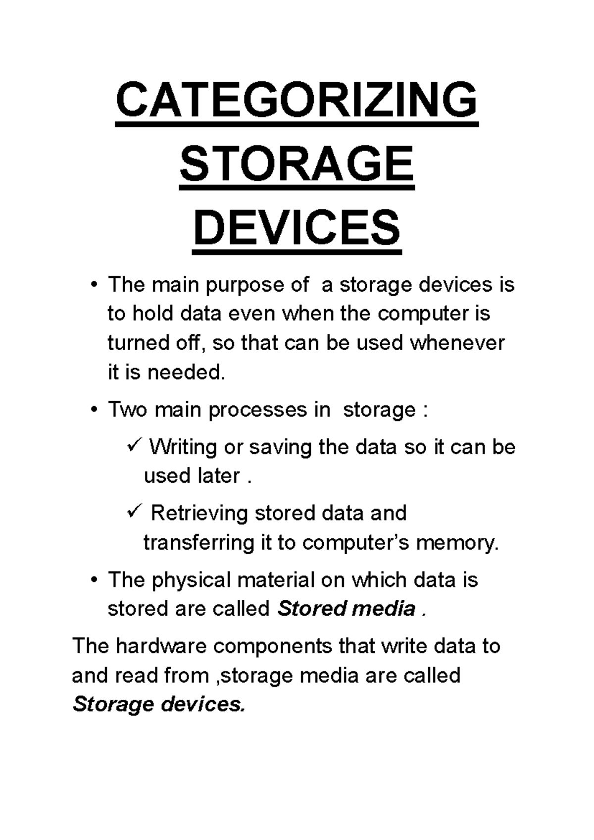 Categorizing Storage Devices: Overview of Magnetic and Optical Media ...