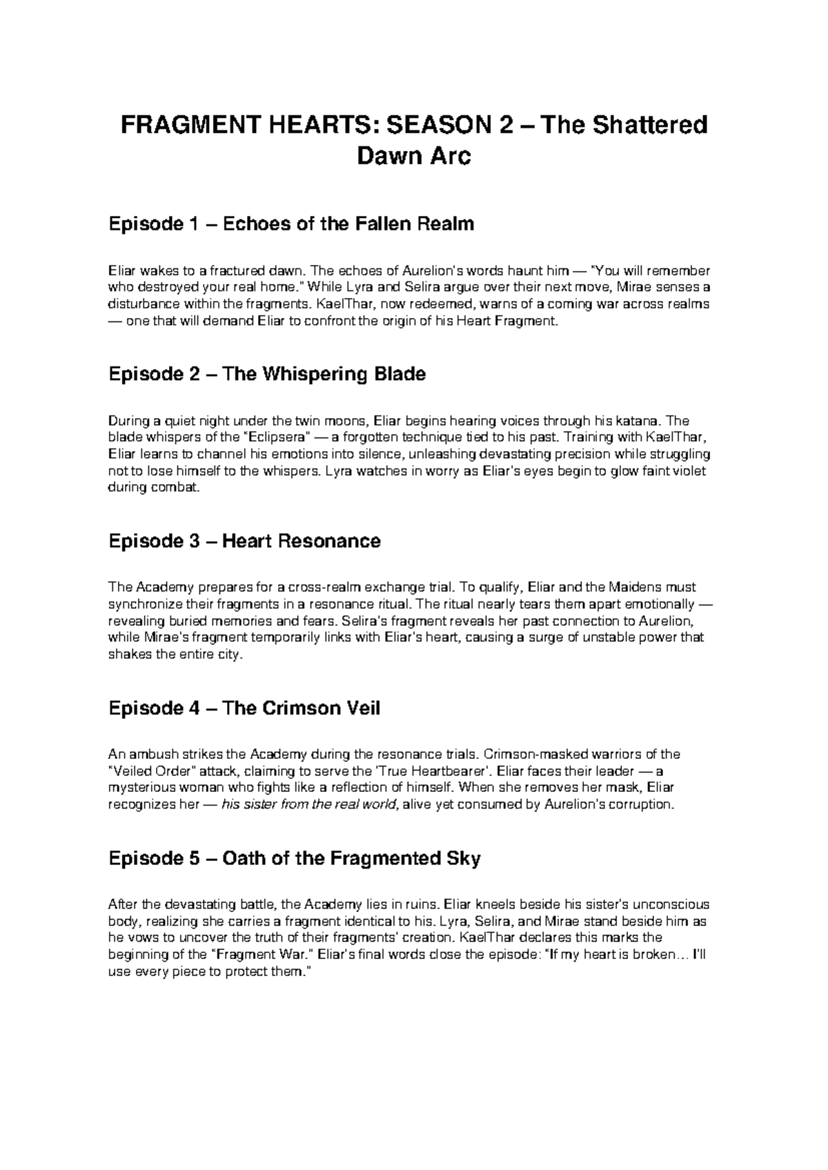 FRAGMENT HEARTS: SEASON 2 Episode Summaries & Analysis - Studocu