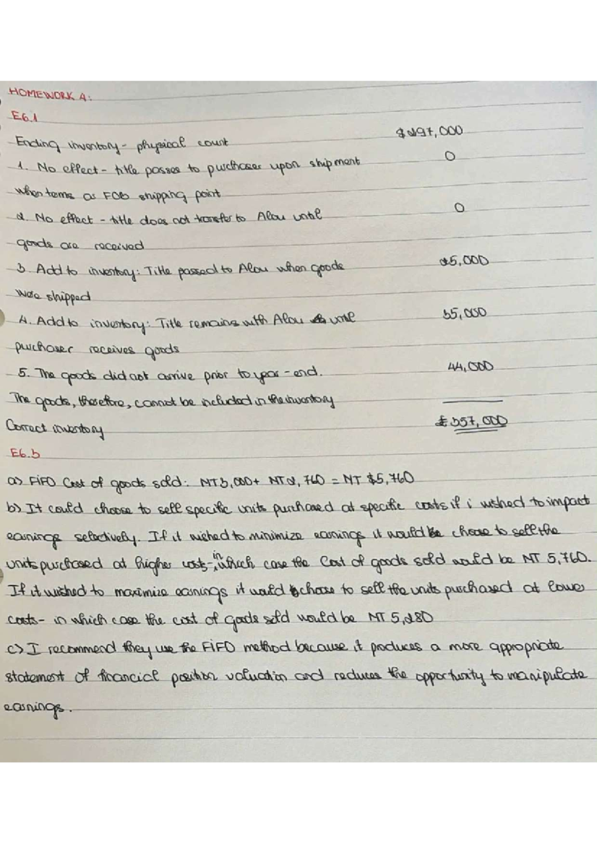 Homework A: E61 Inventory Valuation and Cost of Goods Sold Analysis ...