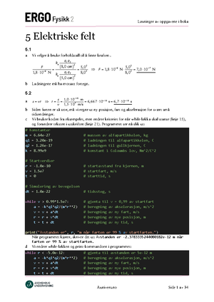 Formelark Fysikk 1: Fart, Akselerasjon og Bevegelseslikninger - Studocu