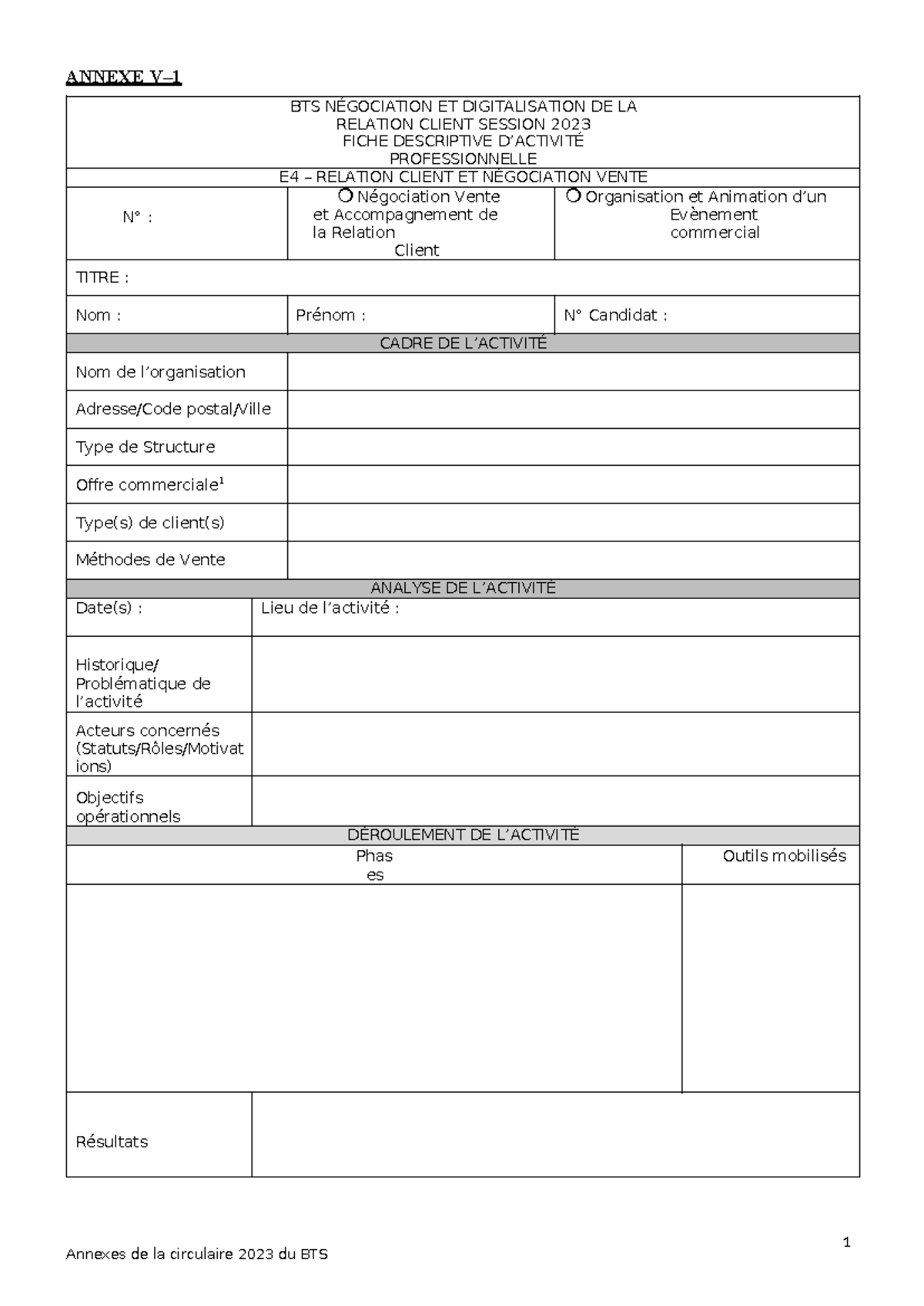 Fiche E4 BTS NDRC 2023 : Relation Client et Négociation Vente - Studocu