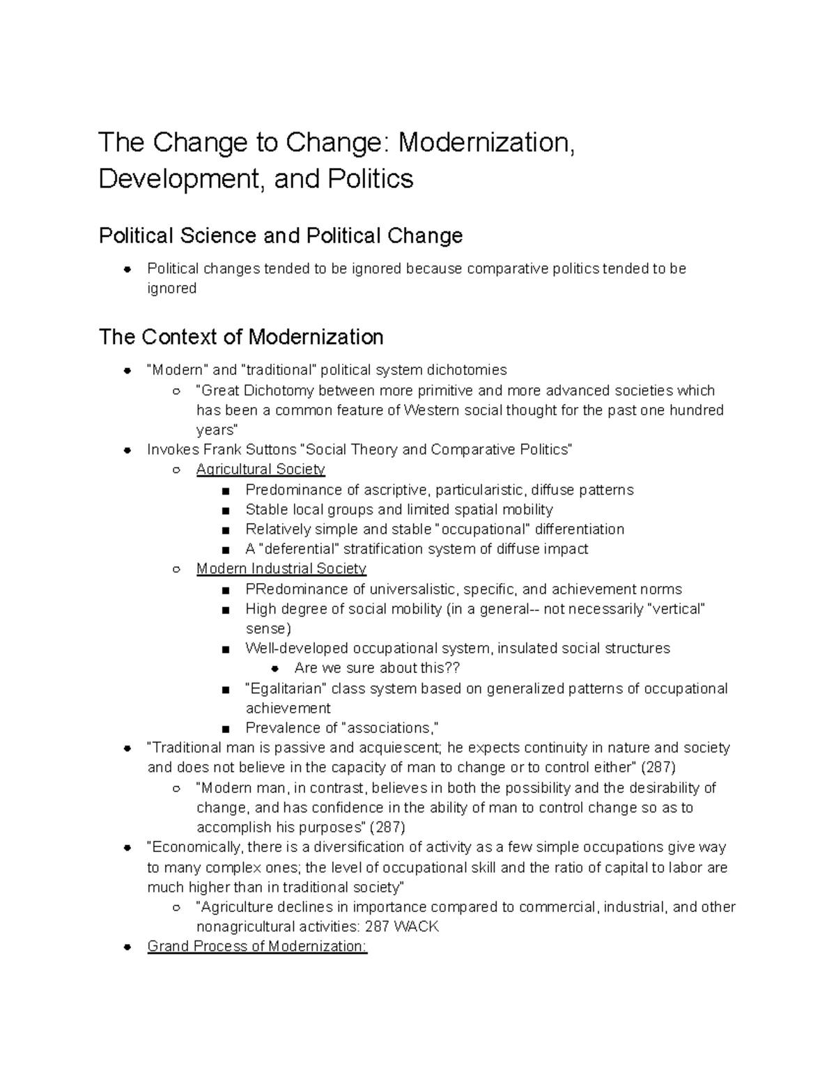 Huntington, The Change to Change Modernization, Development, and ...