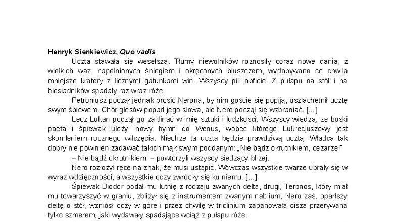 Untitled document - quo vadis - Henryk Sienkiewicz, Quo vadis Uczta stawała się weselszą. Tłumy ...