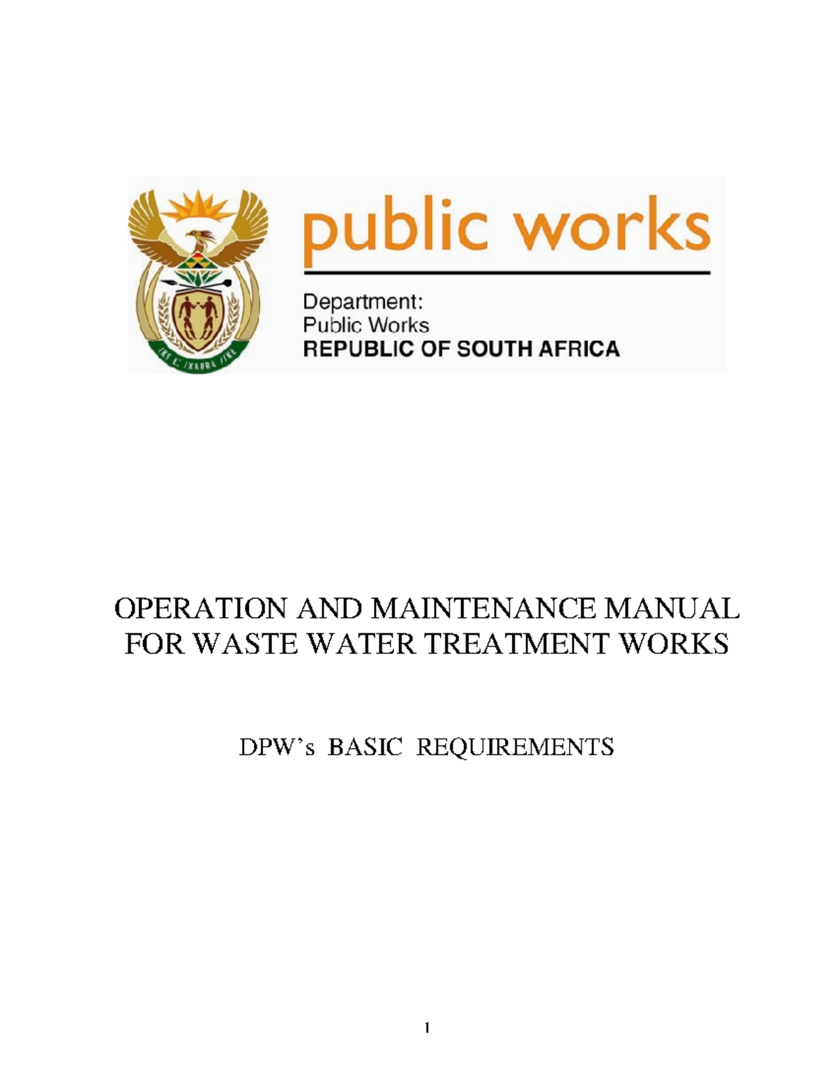Comprehensive O&M Manual for Waste Water Treatment Works (WWTP) - Studocu