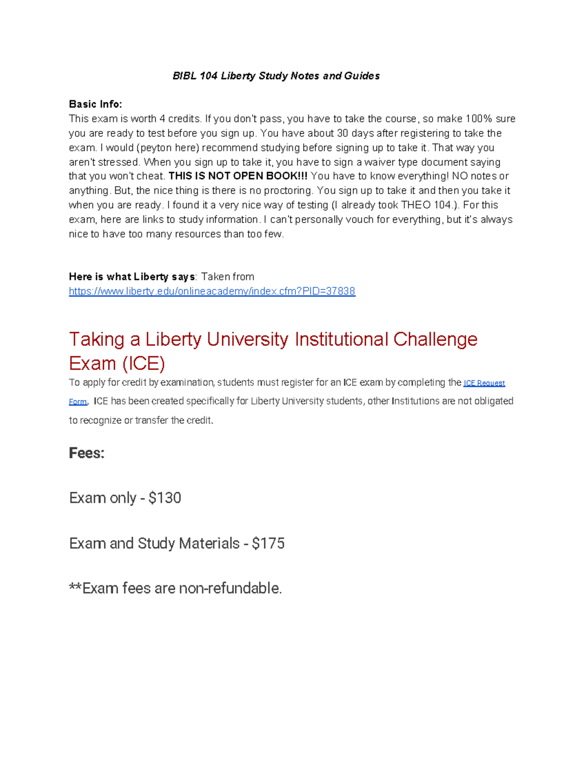 BIBL 104: Comprehensive Study Notes for Institutional Challenge Exam ...
