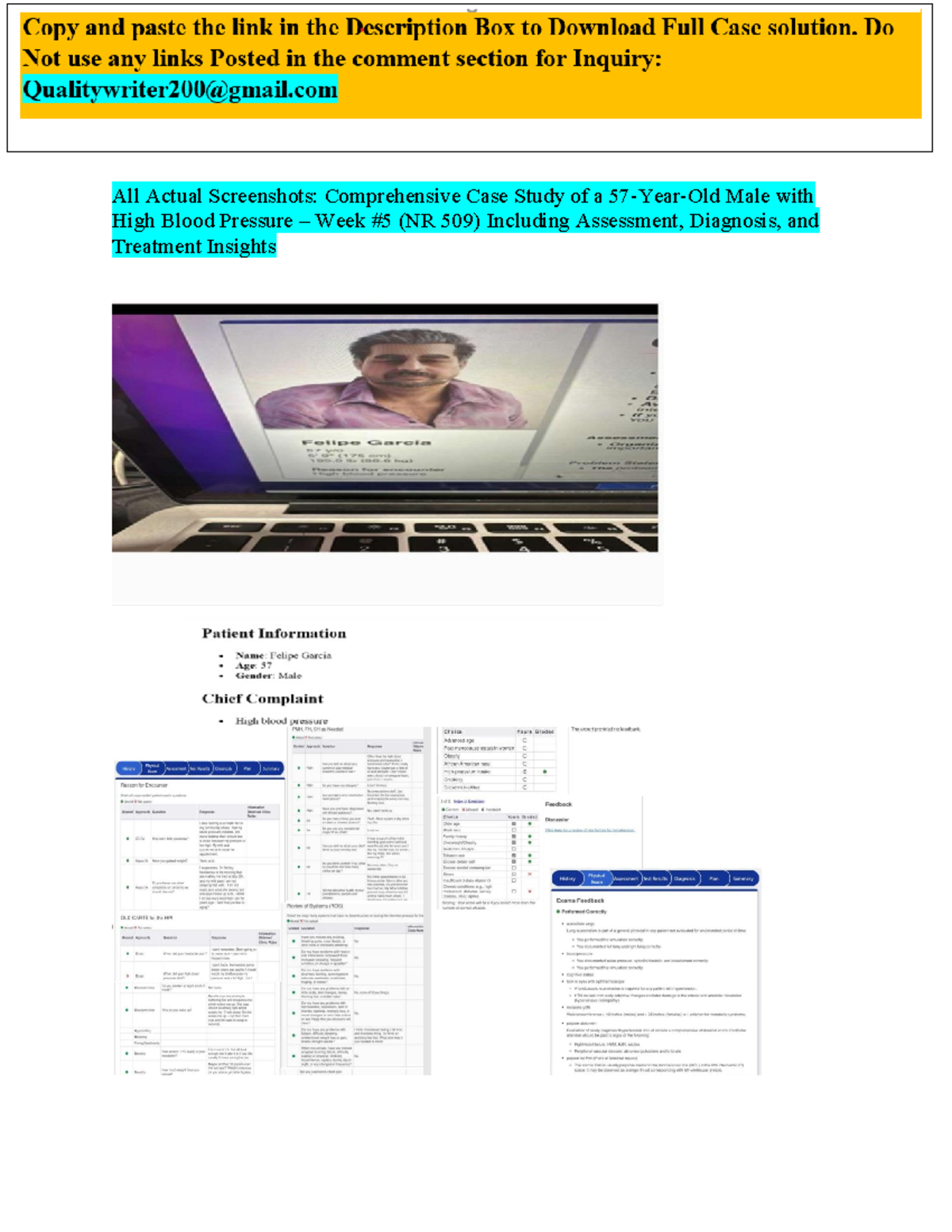 High Blood Pressure in 57-Year-Old Felipe Garcia, i Human Study, Complete HPI and Treatment Plan ...