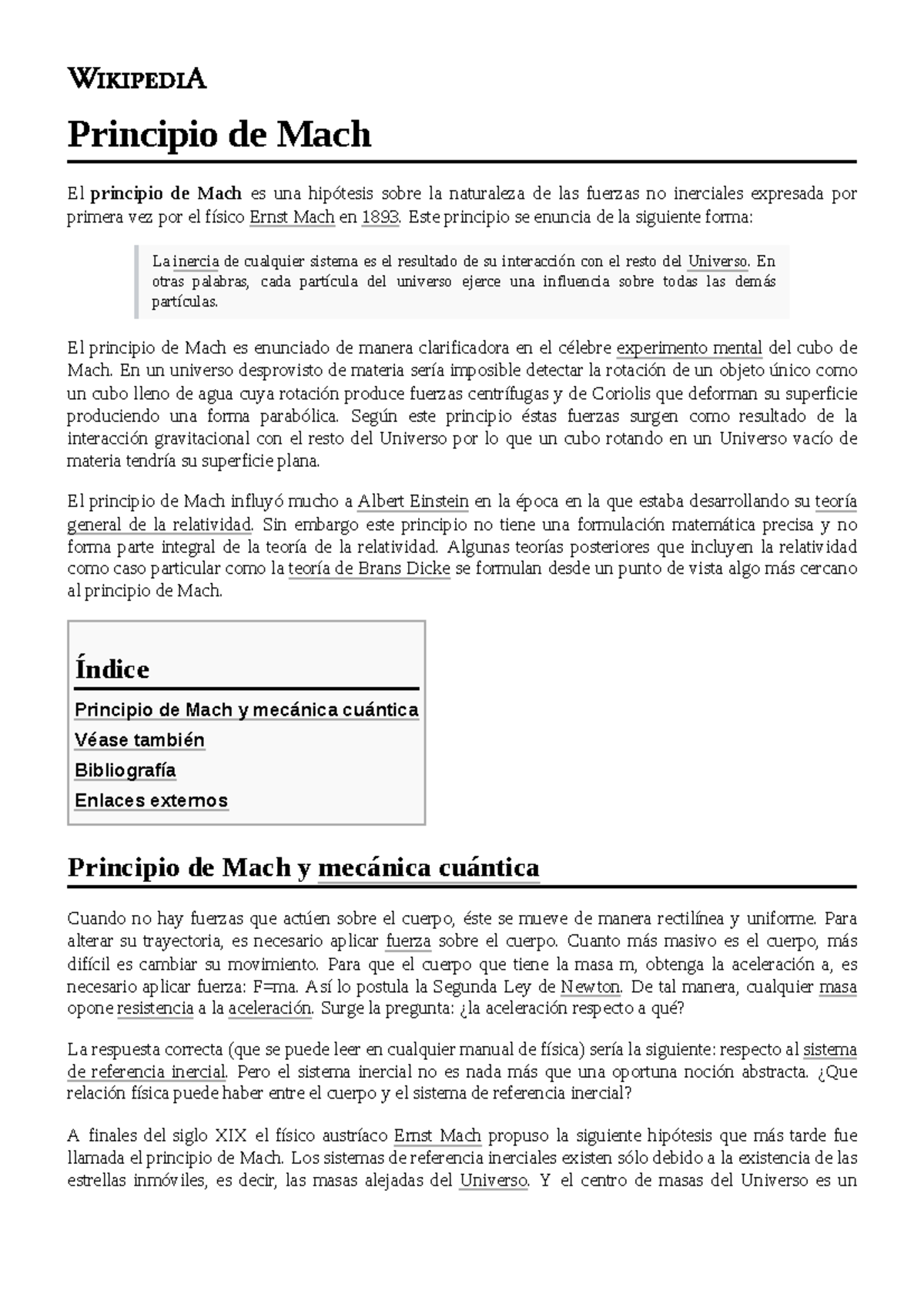 Principio de Mach - hrhrhr - Principio de Mach El principio de Mach es ...