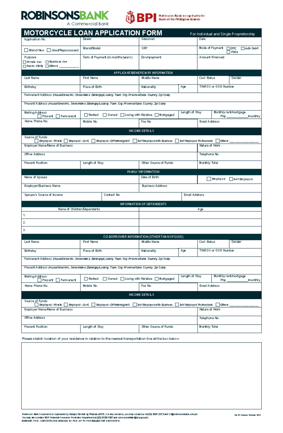 2024 MC LOAN Application FORM BPI Stamped - Brand and Model Type of ...