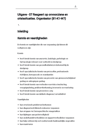 02 Stelt de verpleegkundige diagnose en stelt het individuele plan van ...