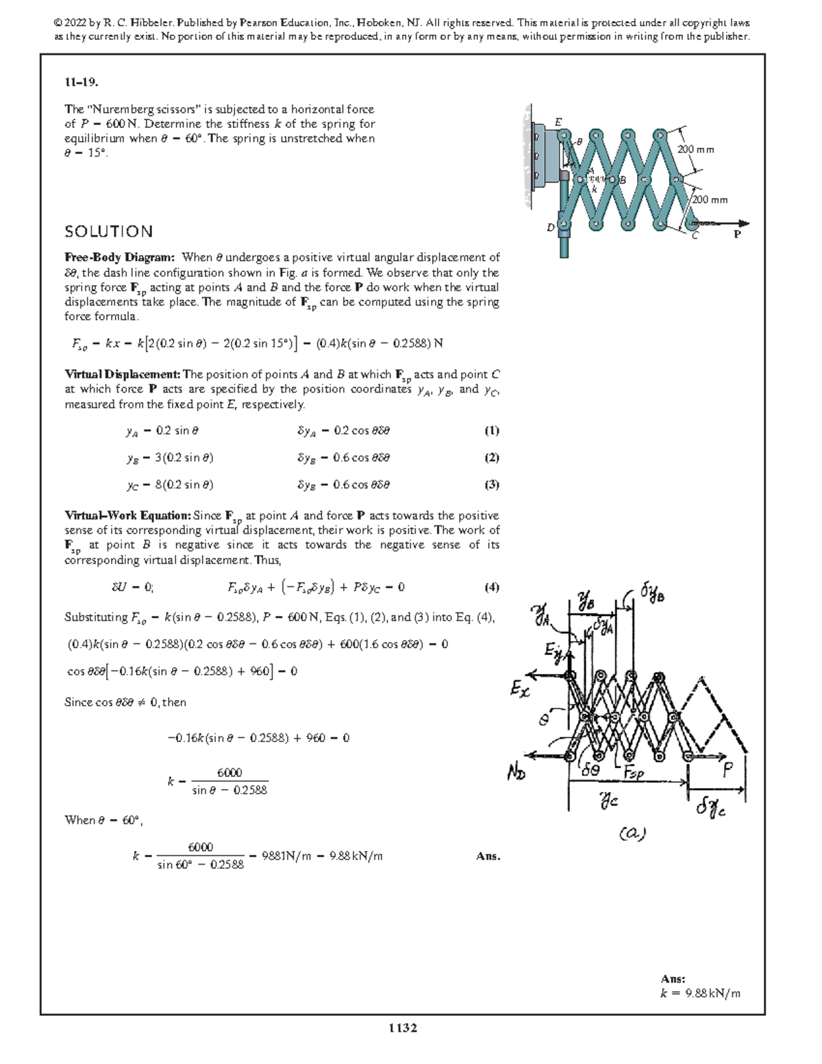 SWK 15th Ed Solution Manual: Spring Stiffness Calculation - Studocu