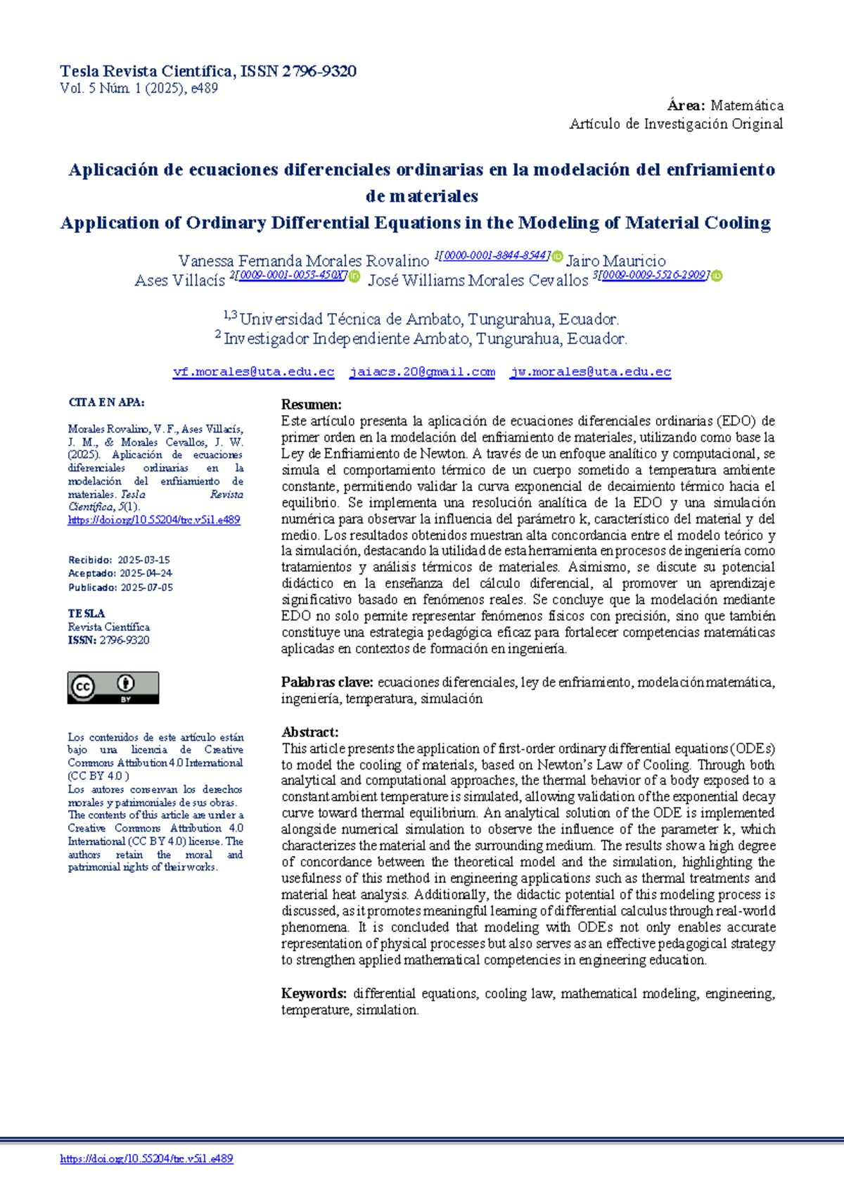 Aplicación de EDO en Modelación Térmica: Enfriamiento de Materiales ...