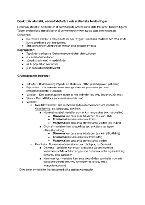 Lösningar seminarium 2 - Uppgift 1 Rita en schematisk bild over den ...