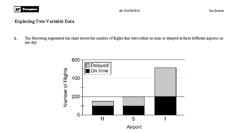 AP STATISTICS Test Booklet: Exploring Two-Variable Data Analysis - Studocu
