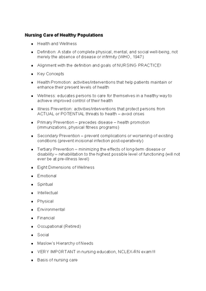 Finished MED SURG Final EXAM Study Guide - End-of-Life Care Key ...