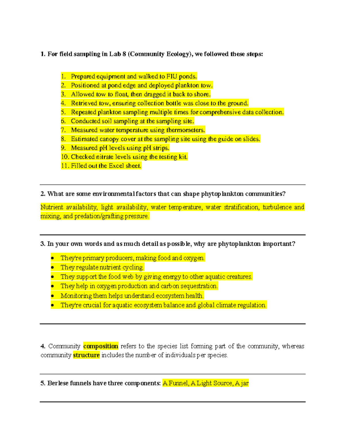 Review-1: Summary of Community Ecology - General Biology II - Studocu