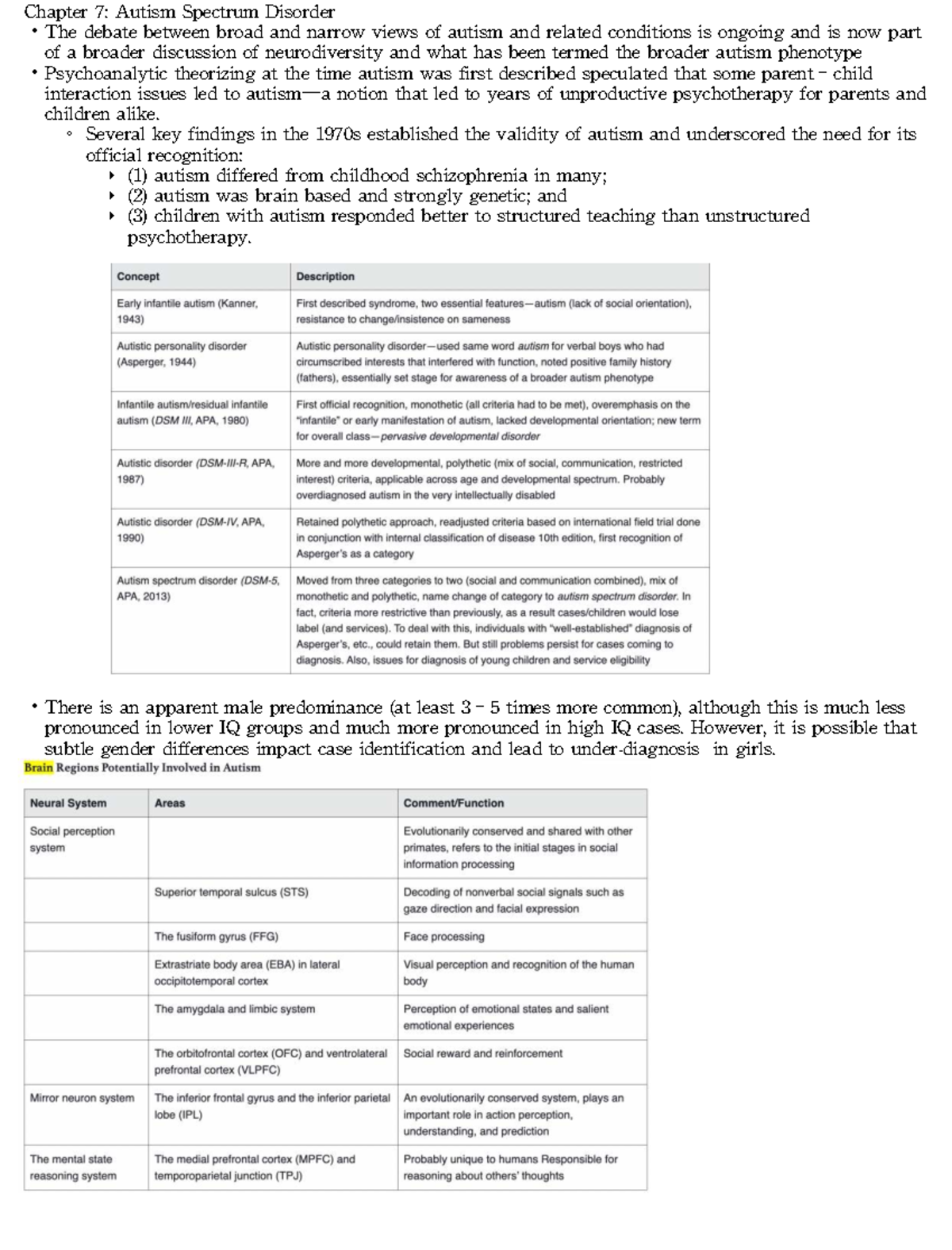 Chapter 7 DP Notes: Autism Spectrum Disorder Insights - Studocu