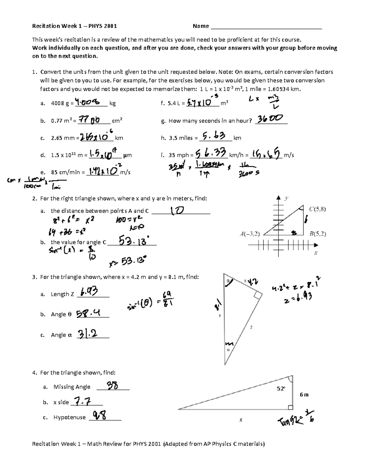 Recitation+Week+1+-+Math+Review 2 - Recitation Week 1 – Math Review for ...