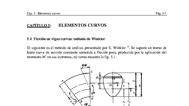 Cap. 7 Elementos Curvos: Análisis de Flexión en Vigas Curvas - Studocu