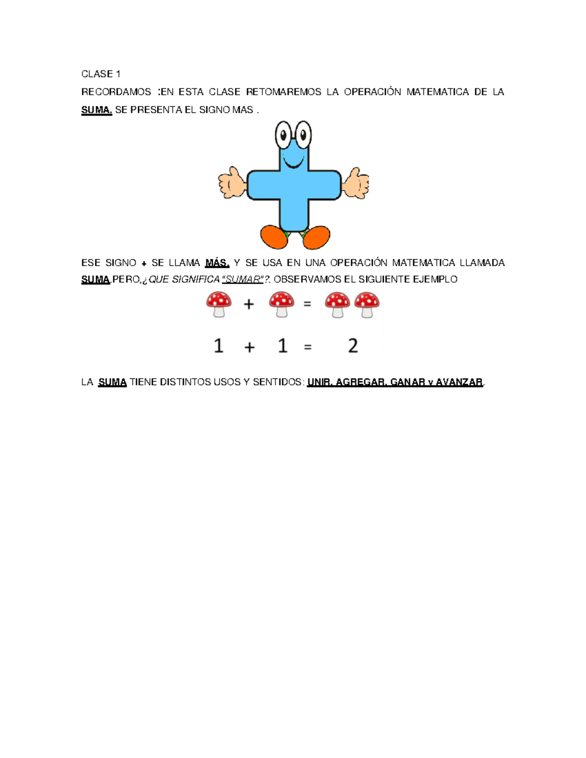 1 Grado Matemática - Signos de Suma y Resta - Actividades Diversas ...