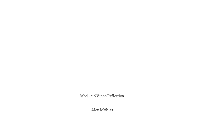 PSY 491 Module 6 Video Reflection: Empowering Takeaways on Social ...