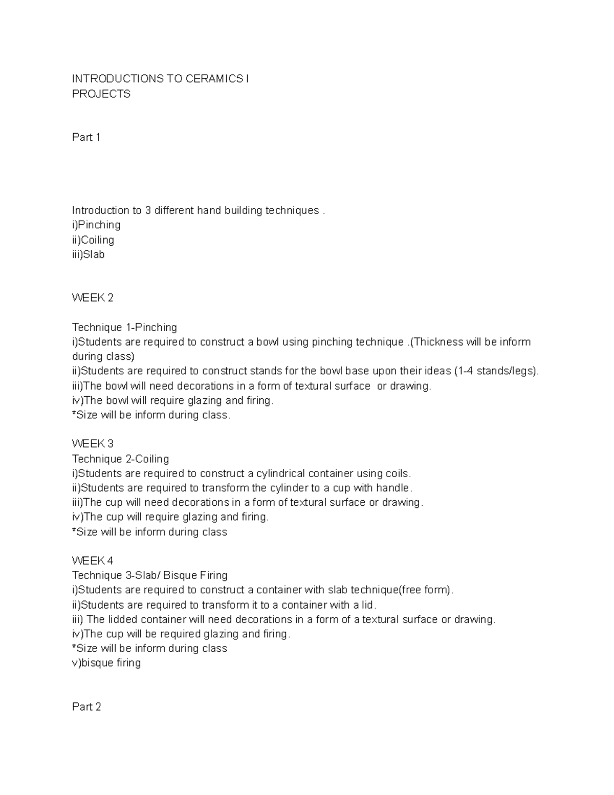 Ceramics 1-2022[new] - Course summary - INTRODUCTIONS TO CERAMICS I ...