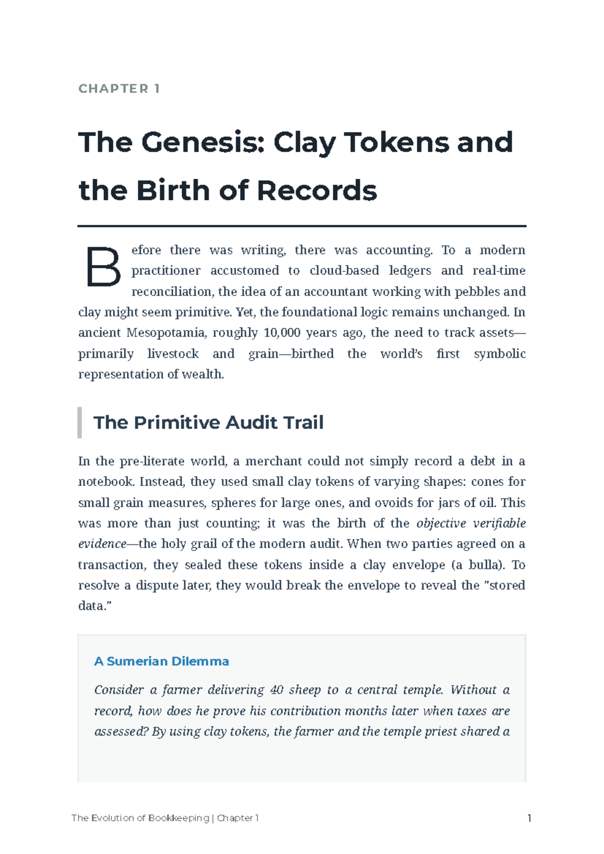 Chapter 1: The Genesis of Clay Tokens and Early Accounting - Studocu