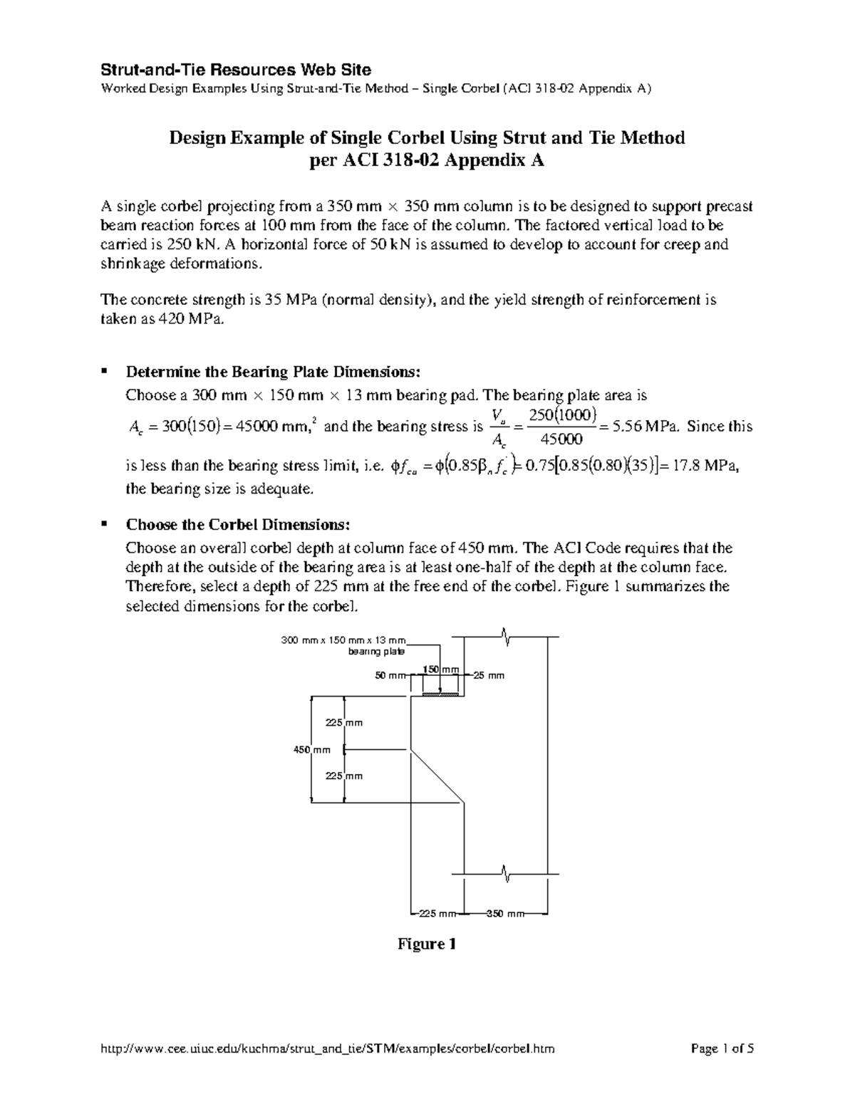 Corbel - ejemplo - Worked Design Examples Using Strut-and-Tie Method ...