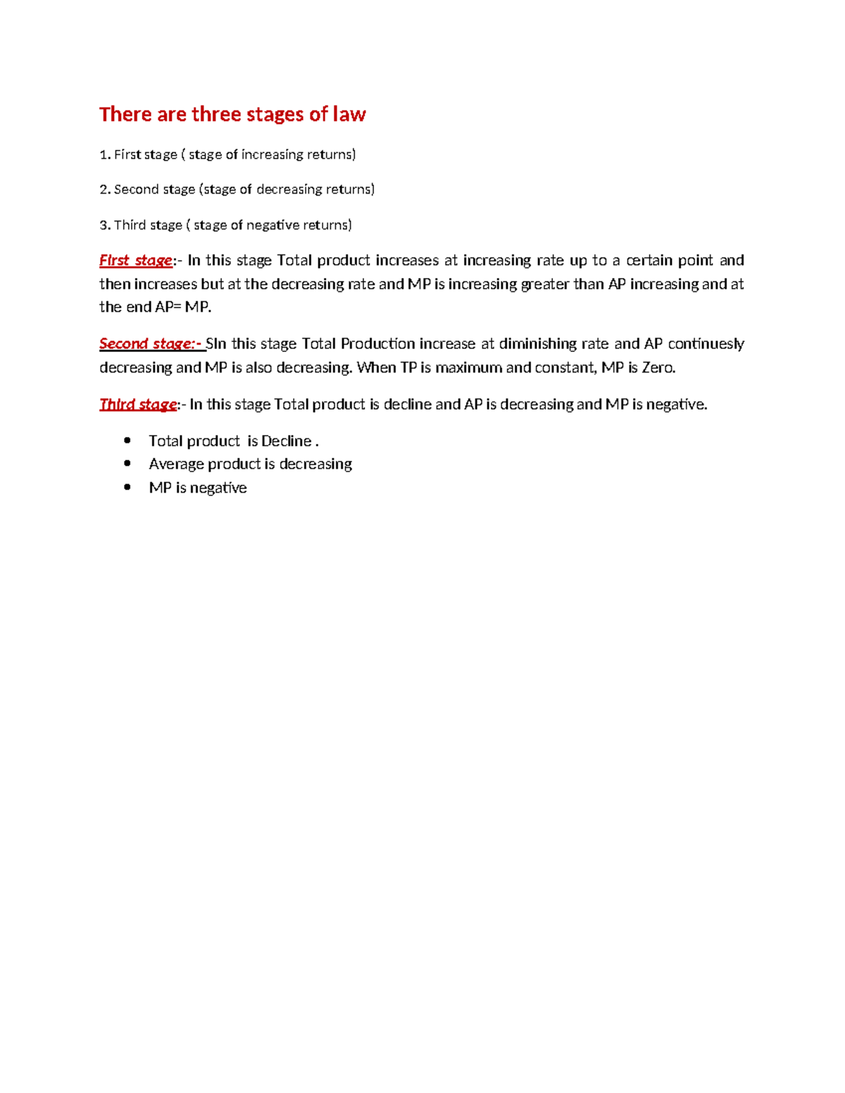 There are three-quarter Office - There are three stages of law 1. First ...