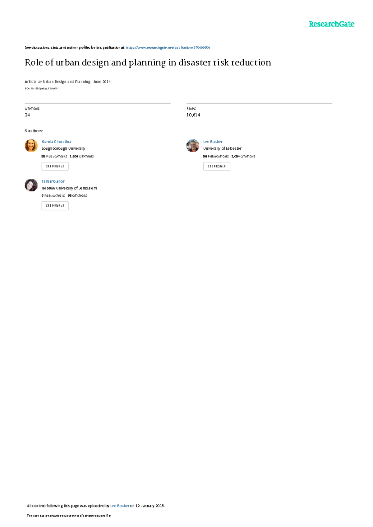 Urban Design and Planning: Enhancing Community Resilience through DRR ...