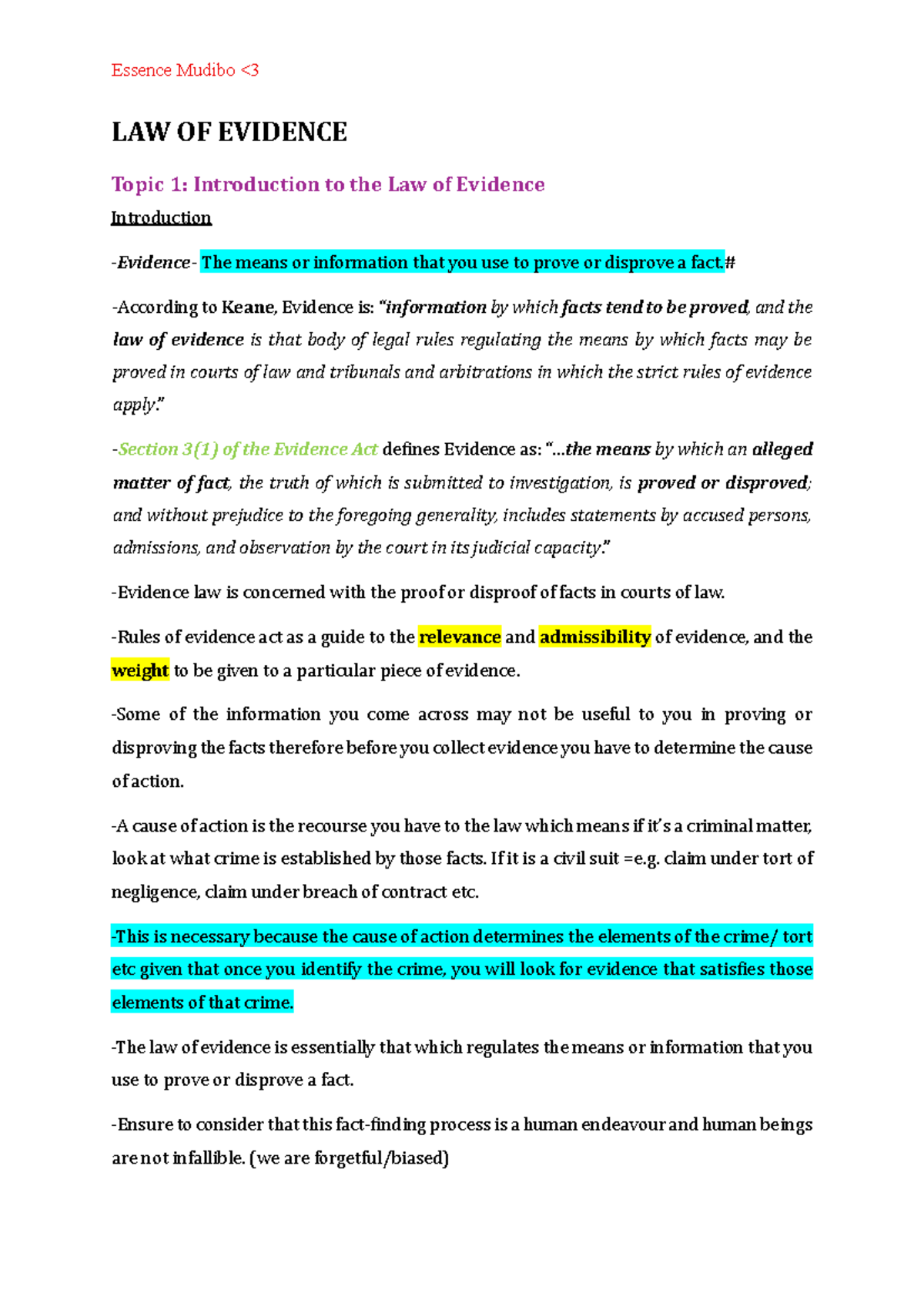 LAW OF EVIDENCE 101: Introduction to Legal Proof and Admissibility ...