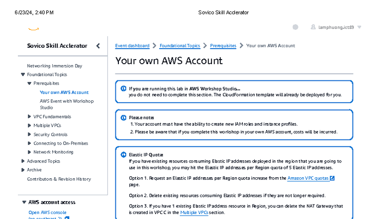 2:40 PM ICT89 Skill Accelerator 1 - AWS Practice Workshop Guide - Studocu