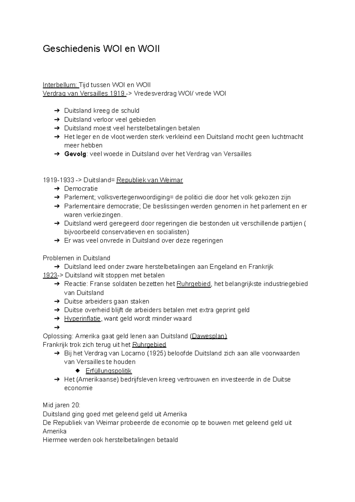 Geschiedenis van WOI en WOII: Interbellum en de Opkomst van Fascisme ...