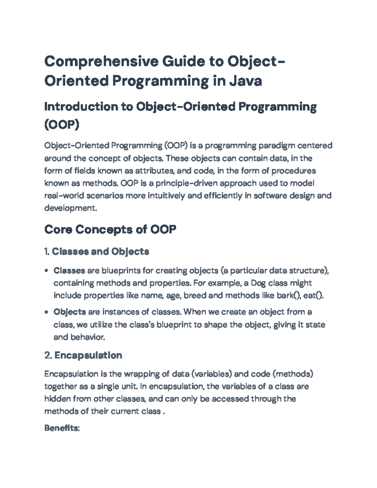 Comprehensive Guide to Object-Oriented Programming (OOP) in Java - Comprehensive Guide to Object ...