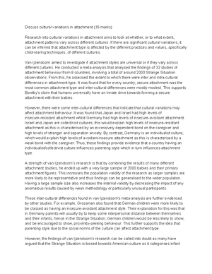 Institutionalisation - Rutter's Study and Others - SPECIFICATION ...