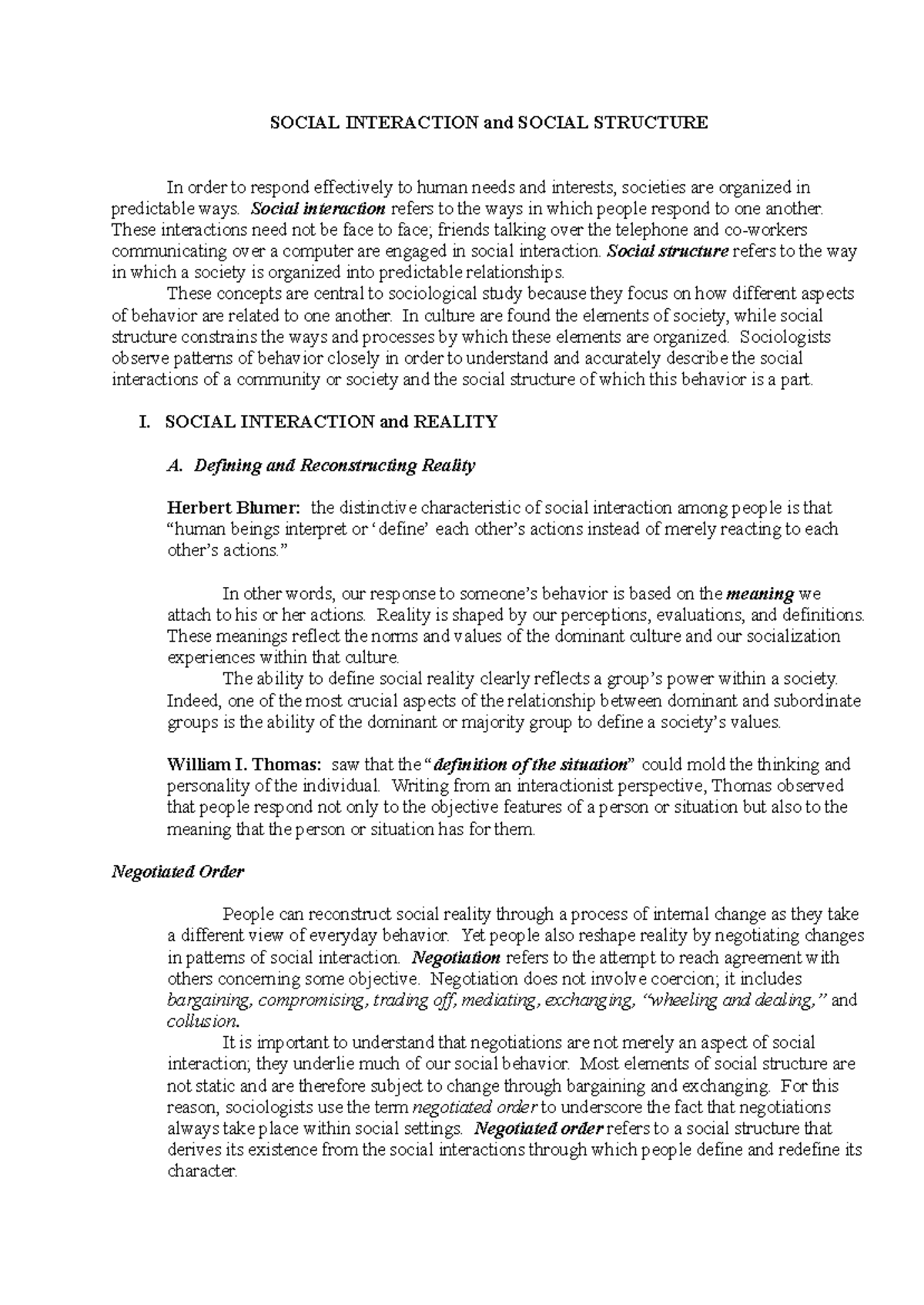 Sociology 101: Social Interaction & Structure Key Concepts Overview ...