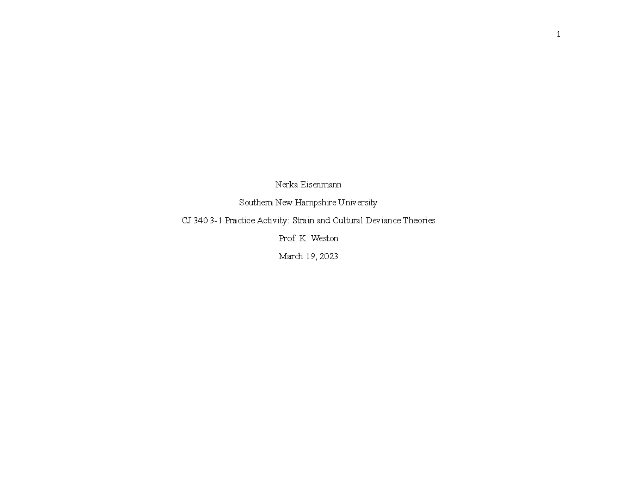 Freise CJ 340 Module Seven Practice Activity Template - CJ 340 Module ...