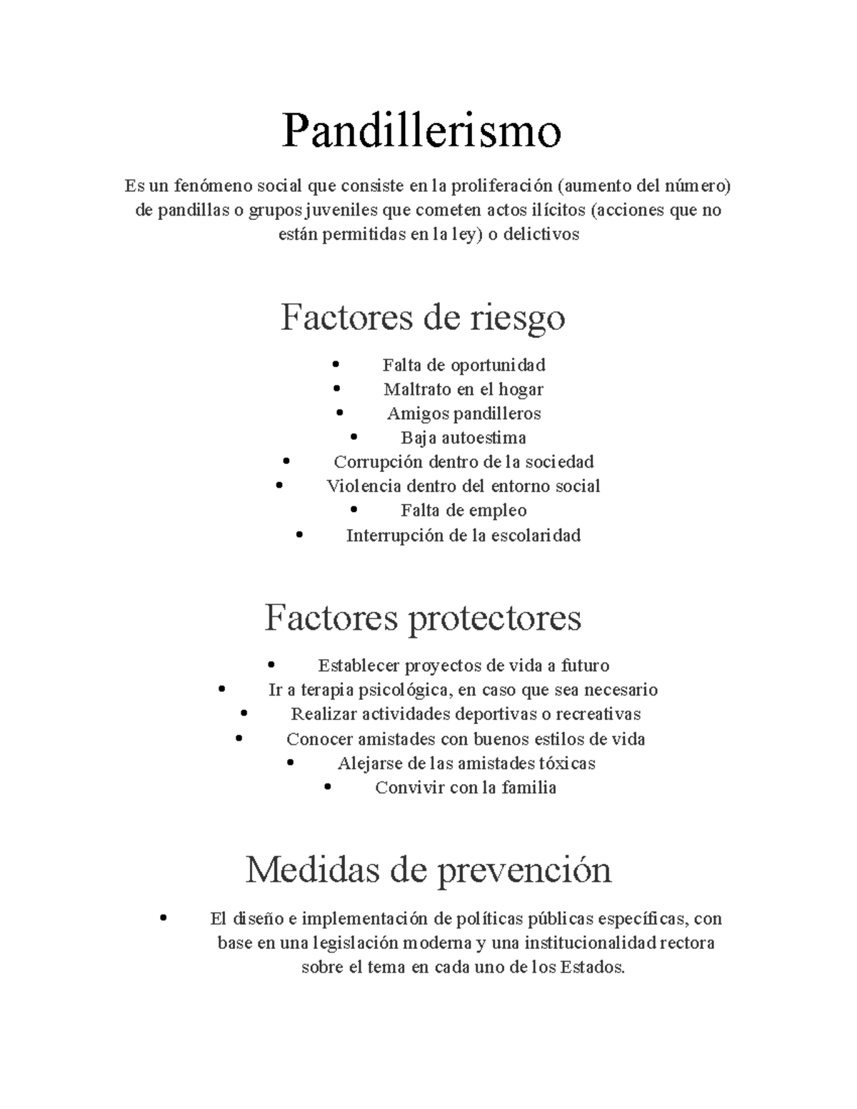 Estudio sobre Pandillerismo: Factores y Prevención - 567 - Studocu