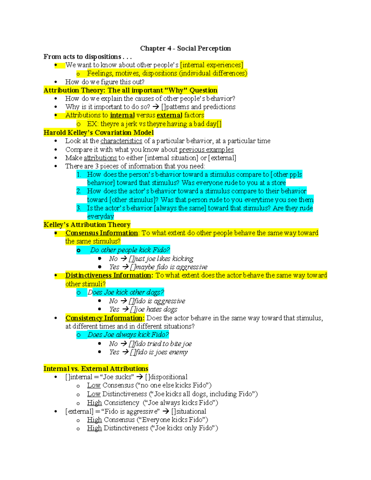 Chapter 4: Social Perception & Attribution Theories (PSY 101) - Studocu