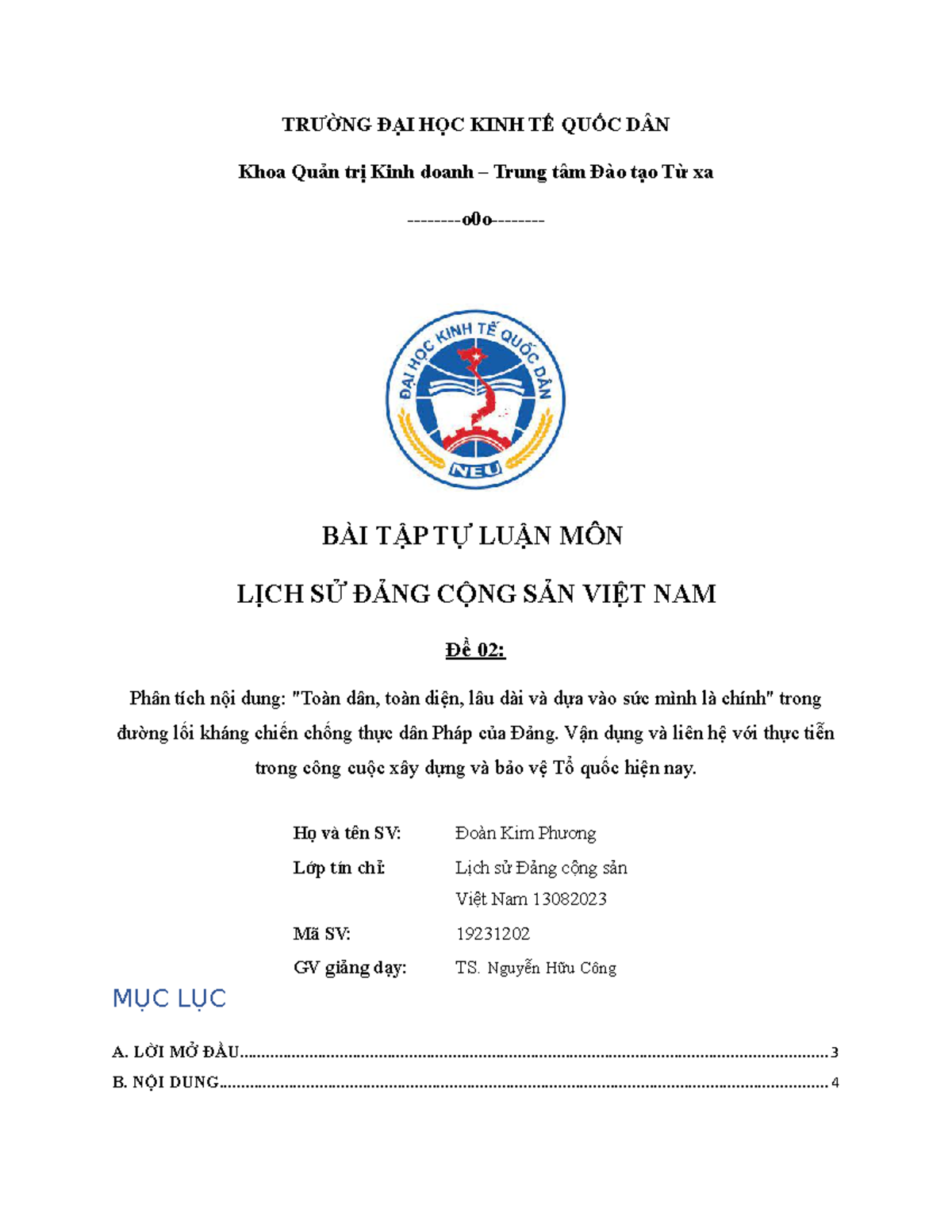 BTL LSD - BTL LSD - TRƯỜNG ĐẠI HỌC KINH TẾ QUỐC DÂN Khoa Quản trị Kinh doanh – Trung tâm Đào tạo ...