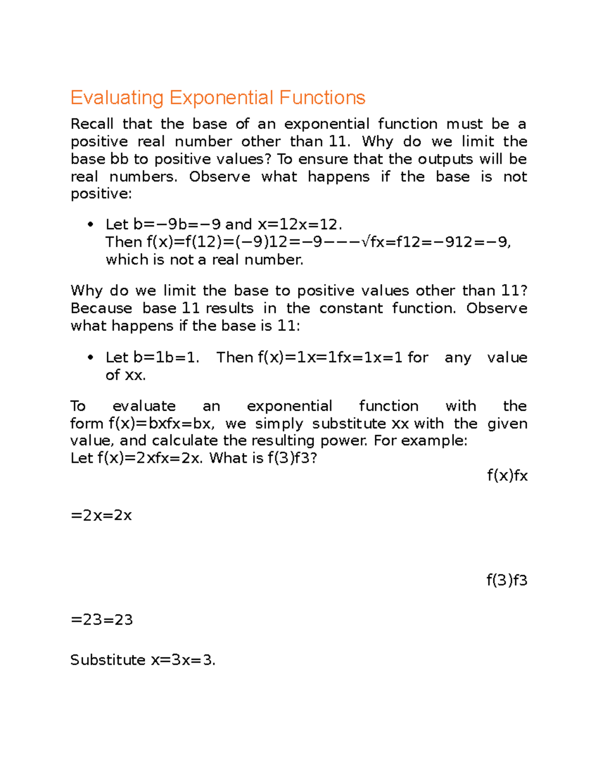 2-2 Participation Activities: Evaluating Exponential Functions - Studocu