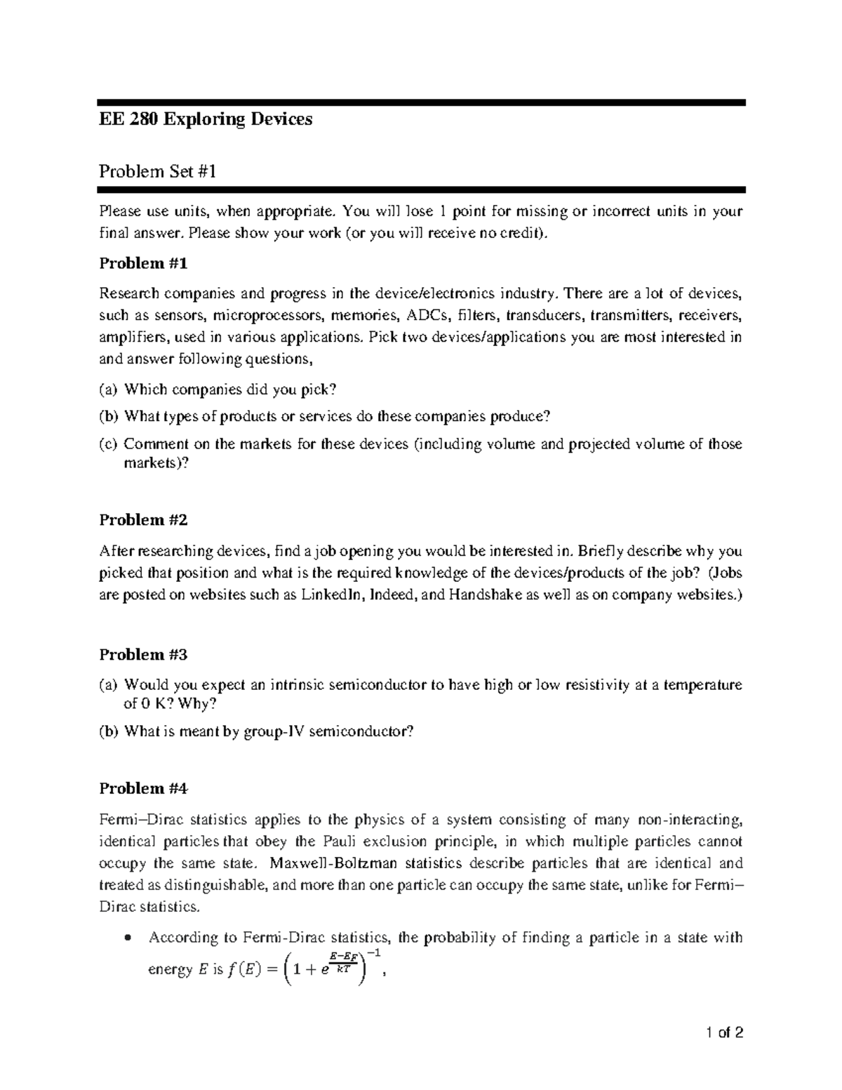EE 280 Homework 1: Exploring Devices and Applications (2024) - Studocu