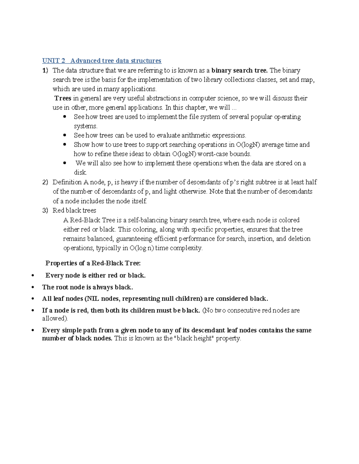 Unit 2: Advanced Tree Data Structures - Exam Oriented Notes - Studocu