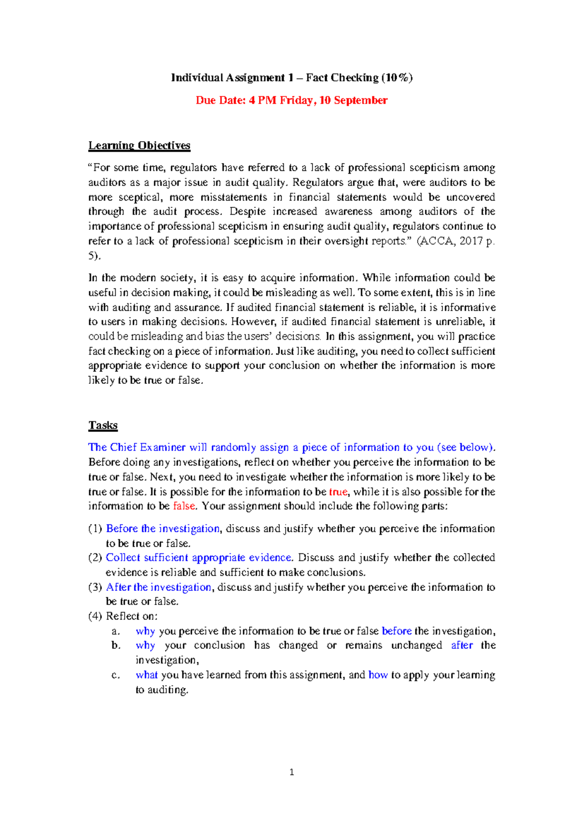 [Assignment 1] Details - 7 - Individual Assignment 1 – Fact Checking ...