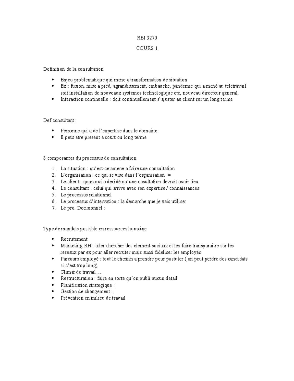 Consultation Process Overview - REI 3270 Cours 1 - Studocu